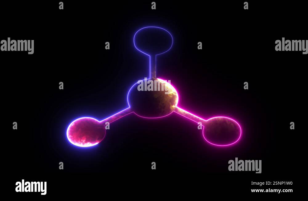 Molecular model, hydrogen, and oxygen atoms magnified by a microscope ...