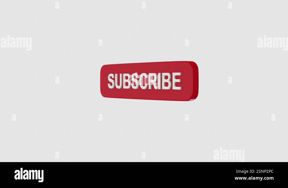 3D Subscribe Button Rotating on a Transparent Background. Seamless Loop 4K Stock Video Footage ...