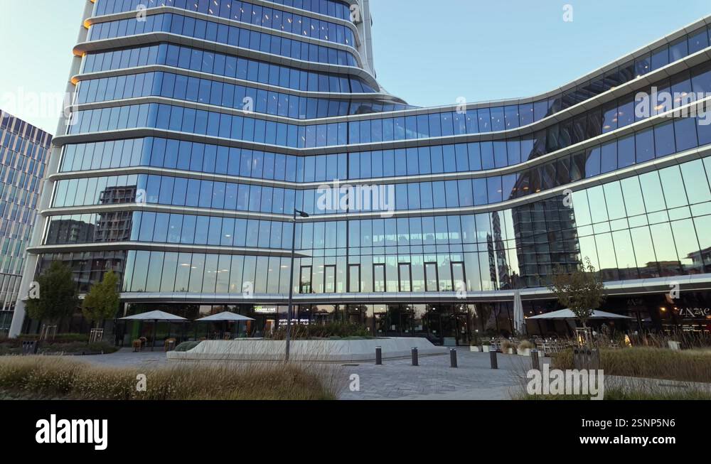 Rear entrance of the Mol Campus office building with cafeterias and ...