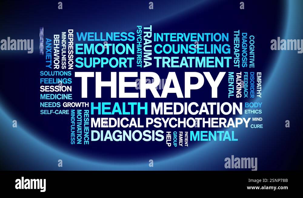Therapy animated word cloud,animation tag kinetic typography seamless ...