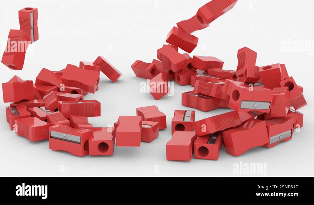 pencil sharpener fall on white background Stock Video Footage - Alamy