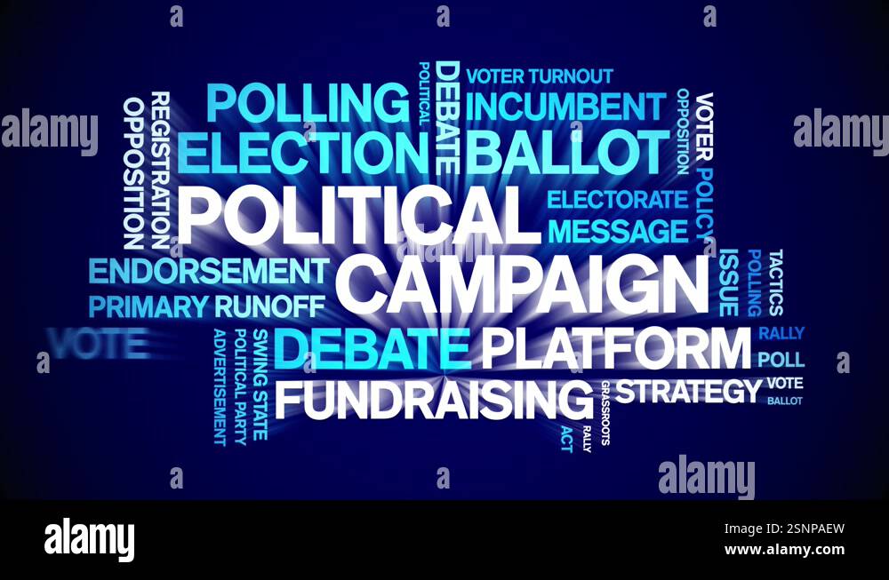 Political Campaign animated word cloud,animation tag kinetic typography ...