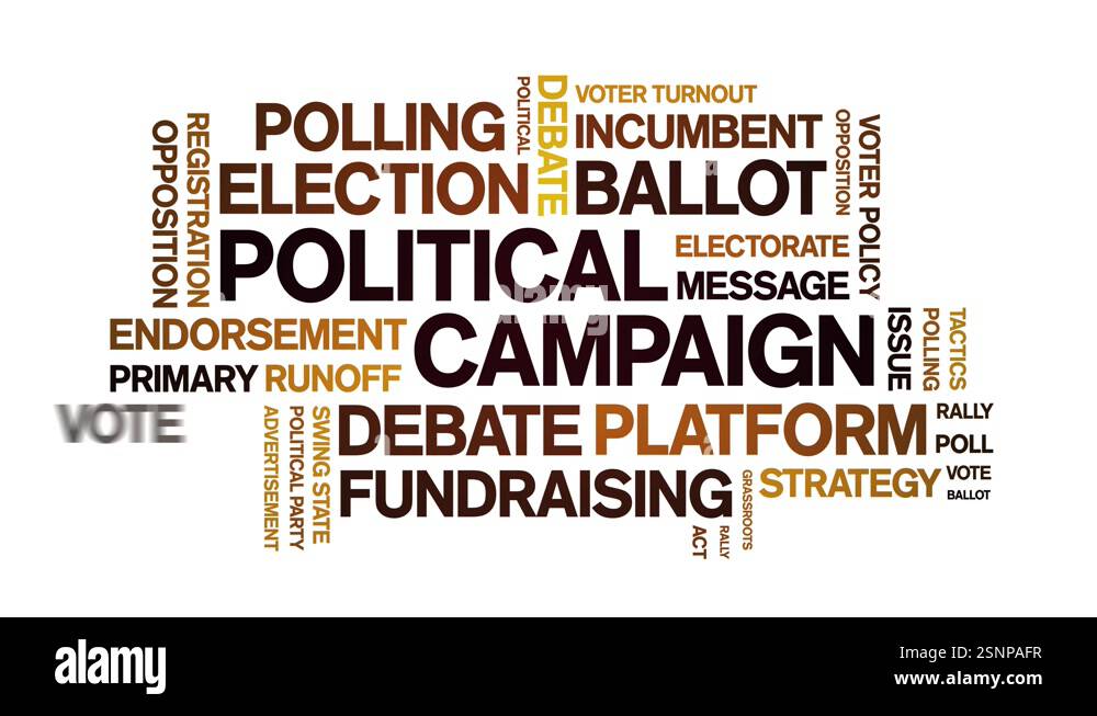 Political Campaign animated word cloud,animation tag kinetic typography ...