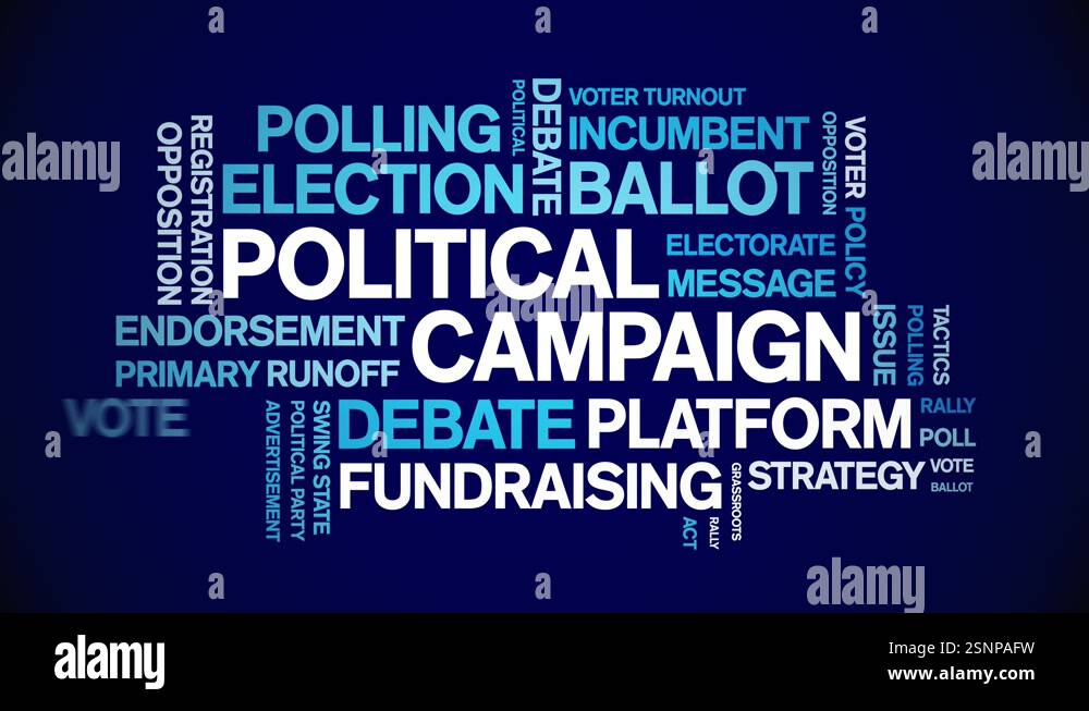 Political Campaign animated word cloud,animation tag kinetic typography ...
