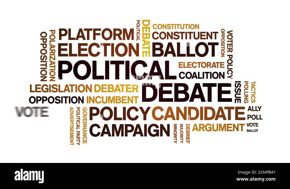 Political Debate animated word cloud,animation kinetic typography ...