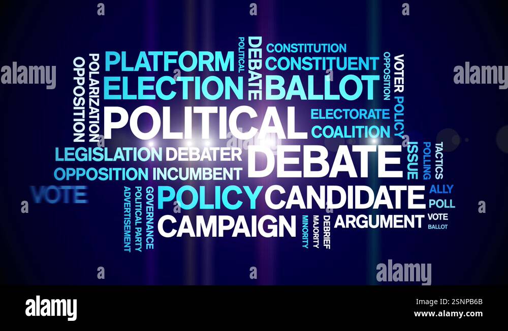 Political Debate animated word cloud,animation kinetic typography ...