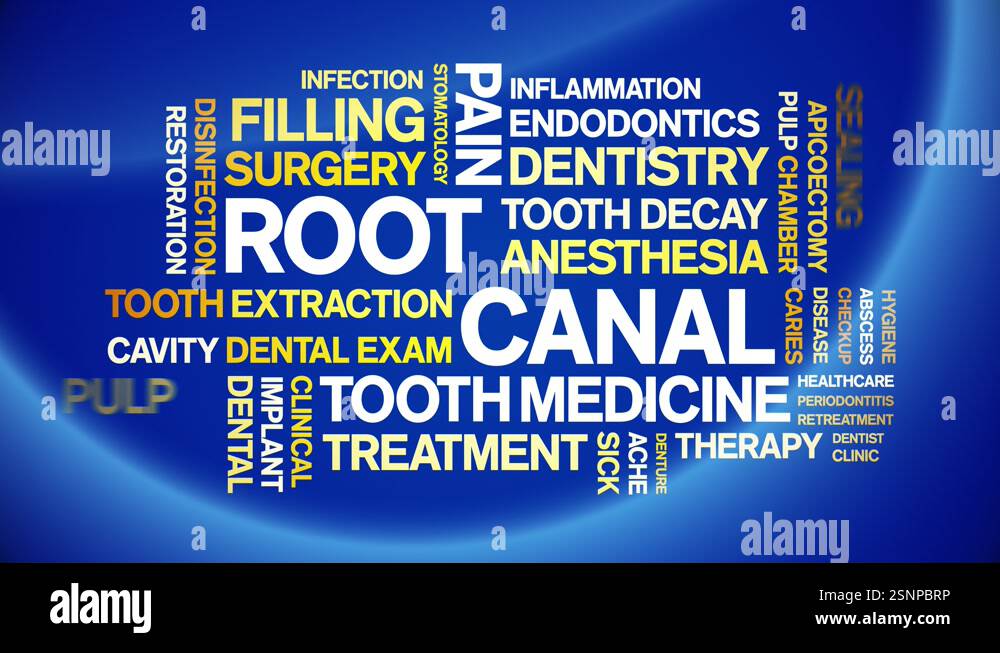 Root Canal animated word cloud,animation tag kinetic typography ...