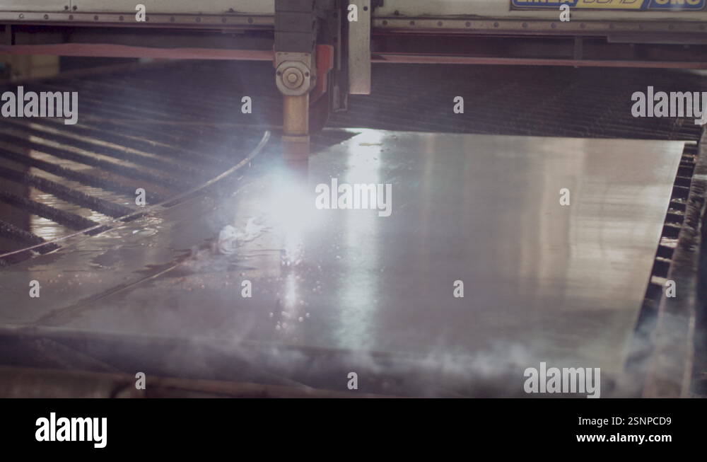 Industrial Plasma Cutting Machine in Action, Precision Metalwork with ...