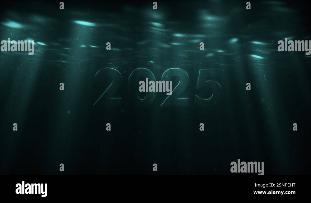 New Year 2025 Underwater Animation. 2025 Animation Deep Ocean Stock ...