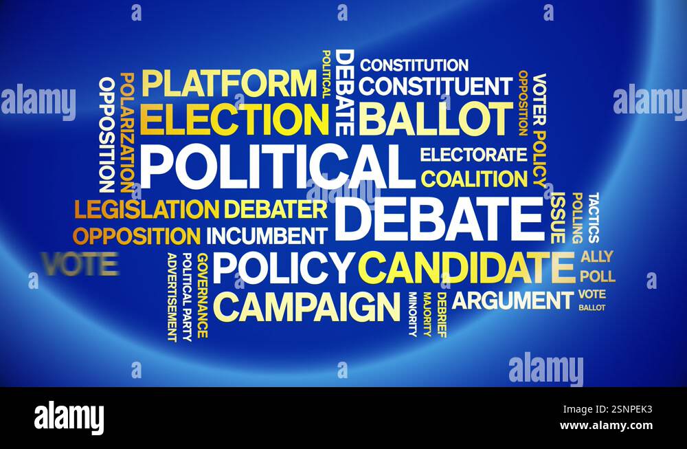 Political Debate animated word cloud,animation kinetic typography ...