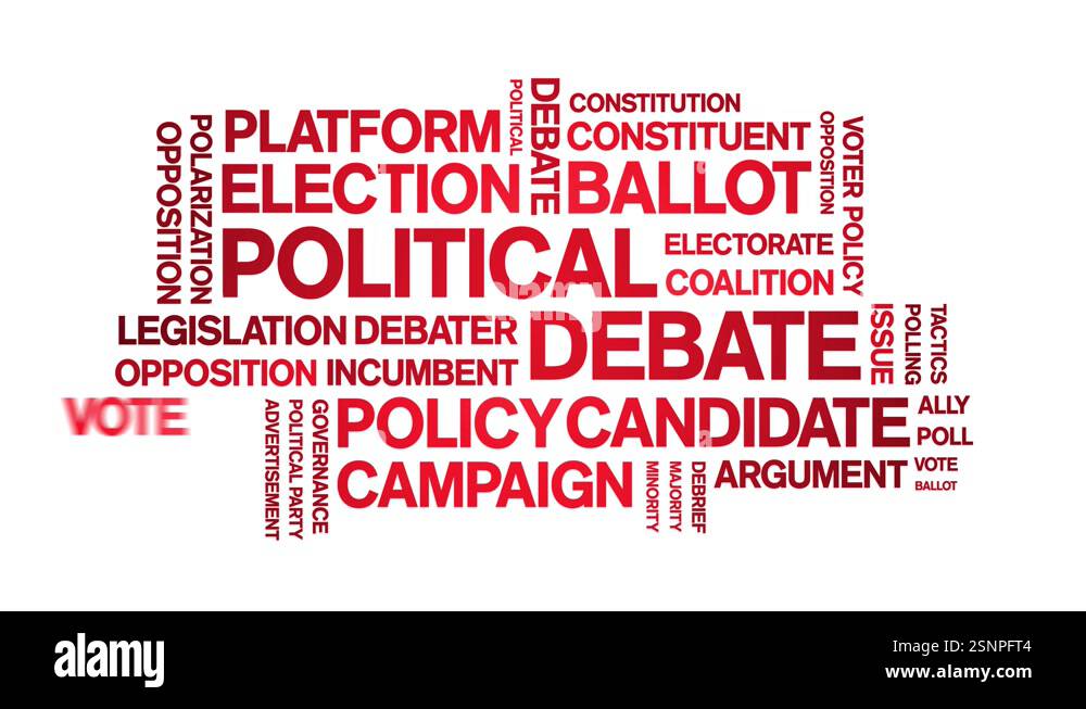 Political Debate animated word cloud,animation kinetic typography ...