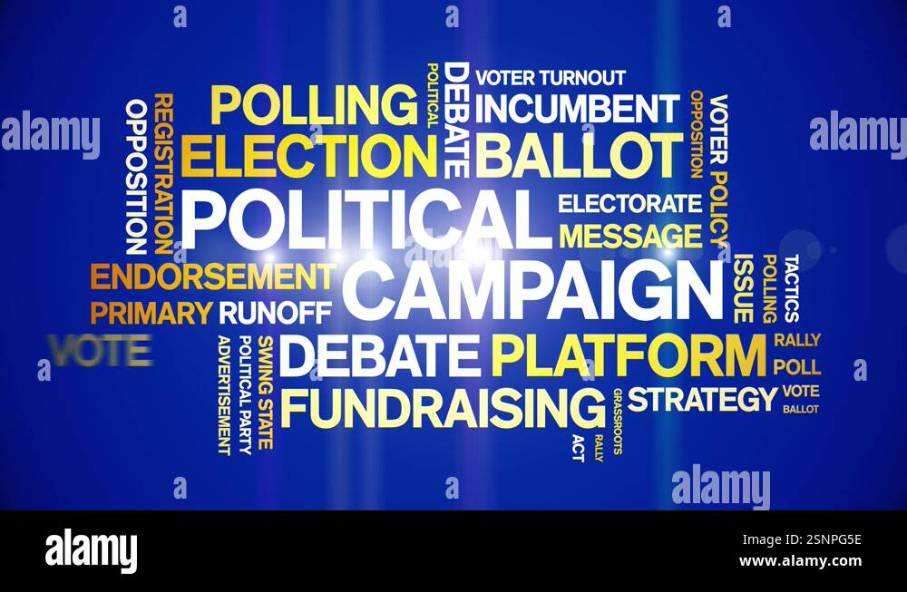 Political Campaign animated word cloud,animation tag kinetic typography ...
