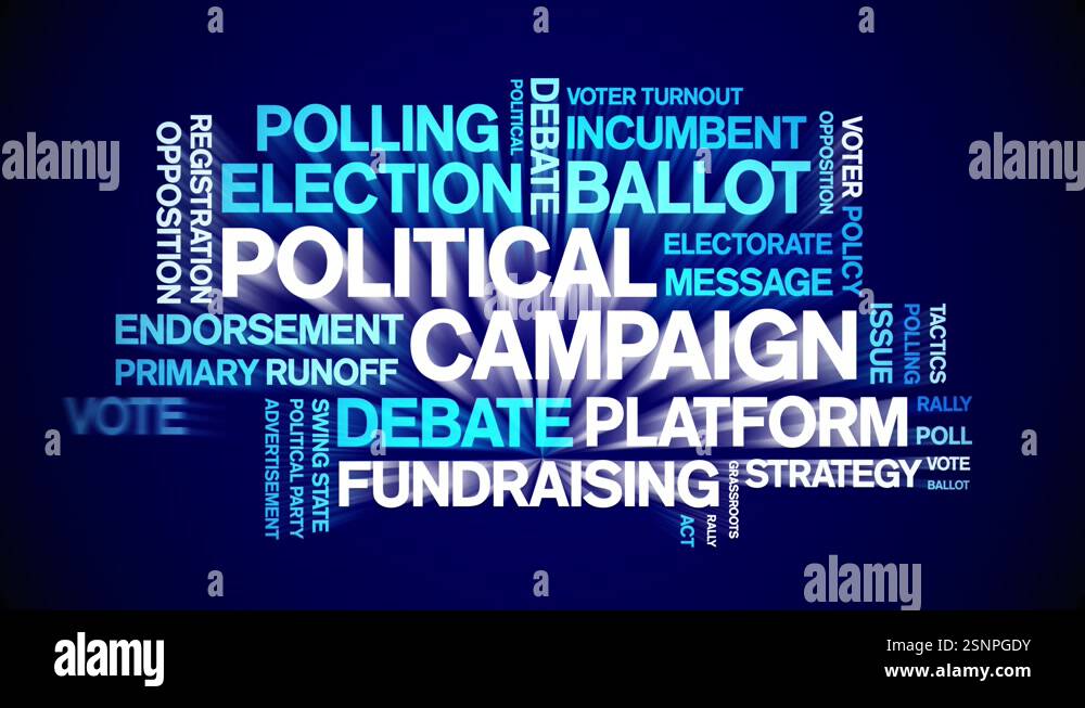 Political Campaign animated word cloud,animation tag kinetic typography ...