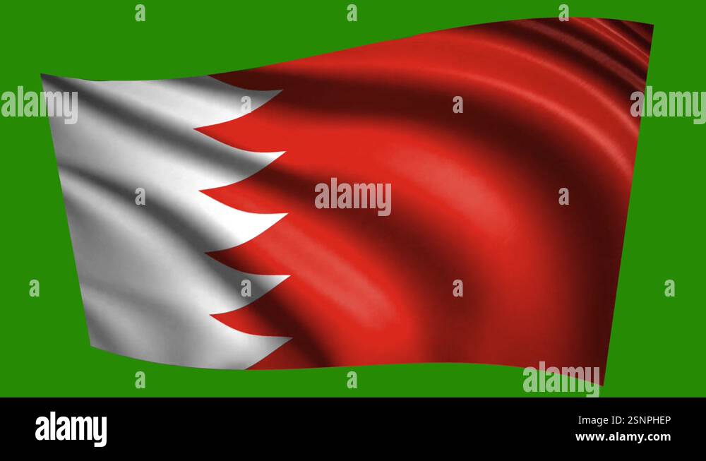 bahrain waving flag animation green screen background Stock Video ...