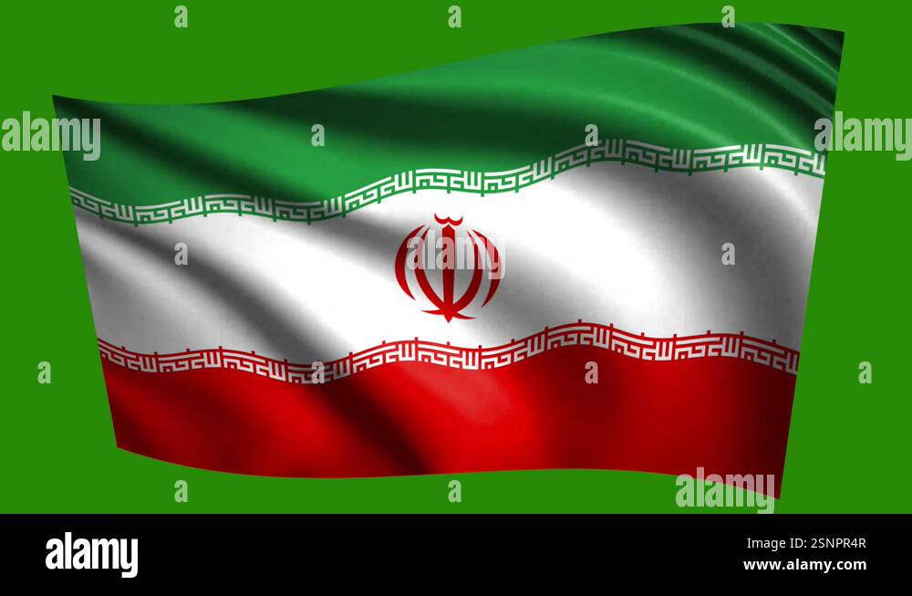 Iran waving flag animation green screen background Stock Video Footage ...