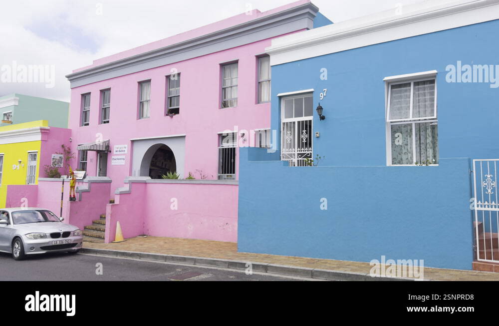 Bright pastel-colored buildings in Cape Town's iconic Bo-Kaap ...