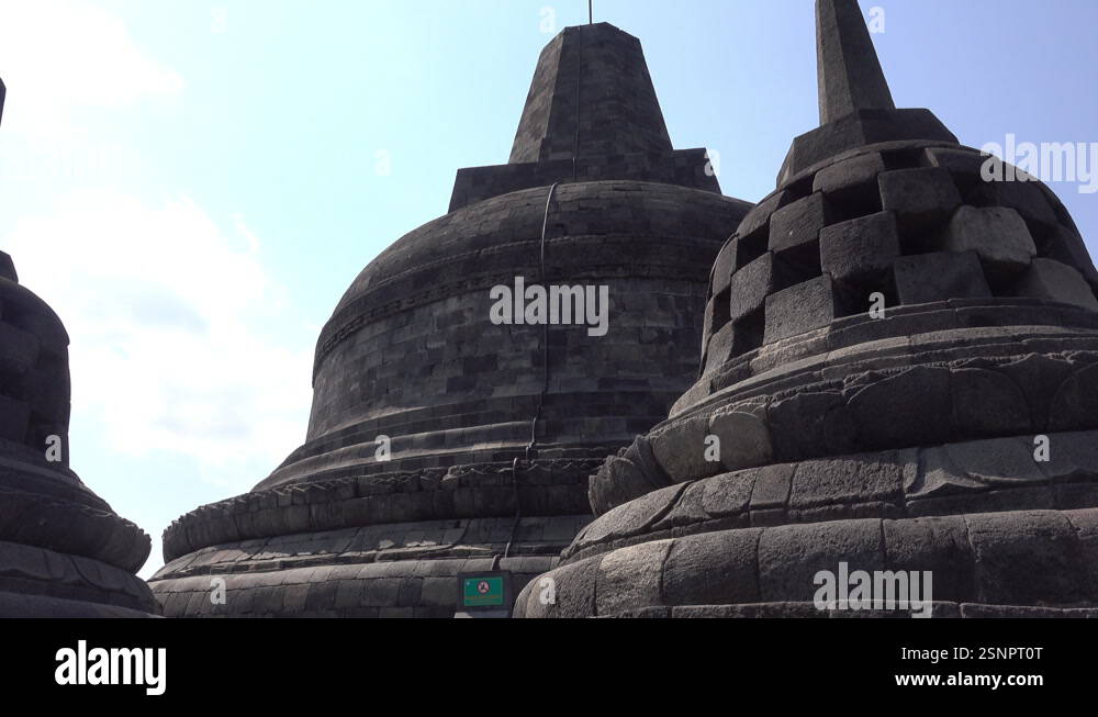 Stupas at the top of Borobudur Temple in Indonesia Stock Video Footage ...