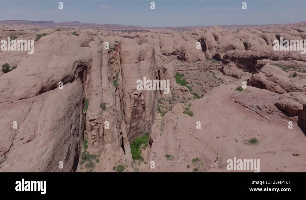 Aerial view of Moab, Utah red rock desert Stock Video Footage - Alamy