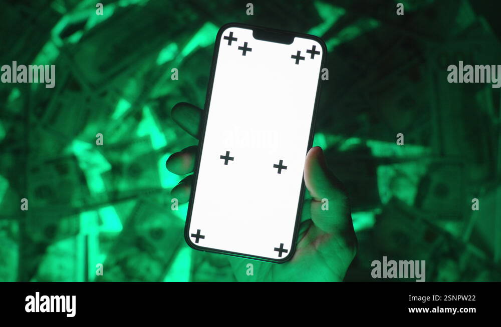 Close-Up of Hands Performing a Zoom Gesture on a Smartphone with a ...