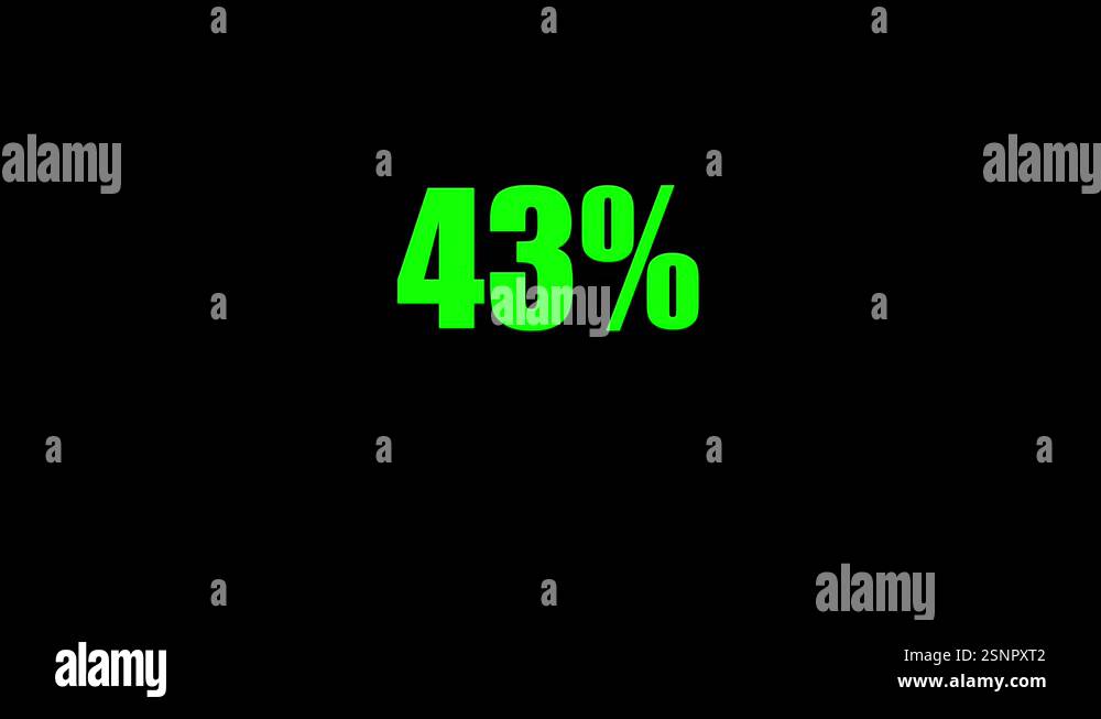 Animated text green counting up from 0% percent to 100 Stock Video ...