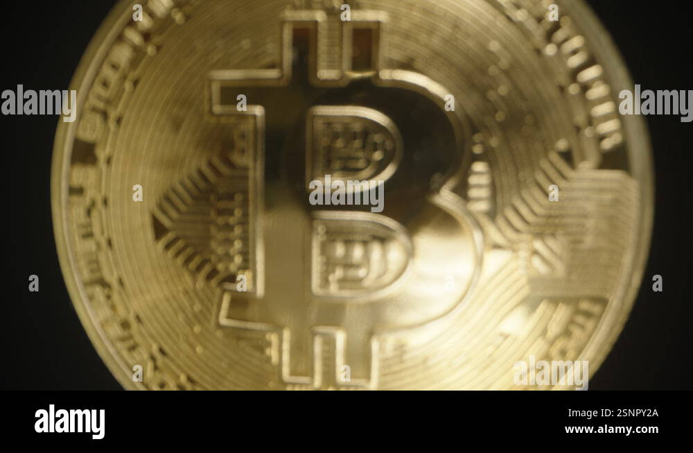 Bitcoin Coin Gradually Coming Into Focus with Details of the Bold Logo ...
