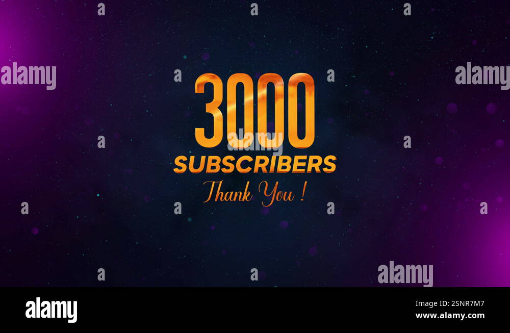 Thank You for 3000 Subscribers Animated Text with Golden Particles and ...
