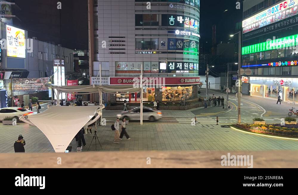 Haeundae Beach Nightlife, Busan, South Korea (Static Timelapse Stock ...