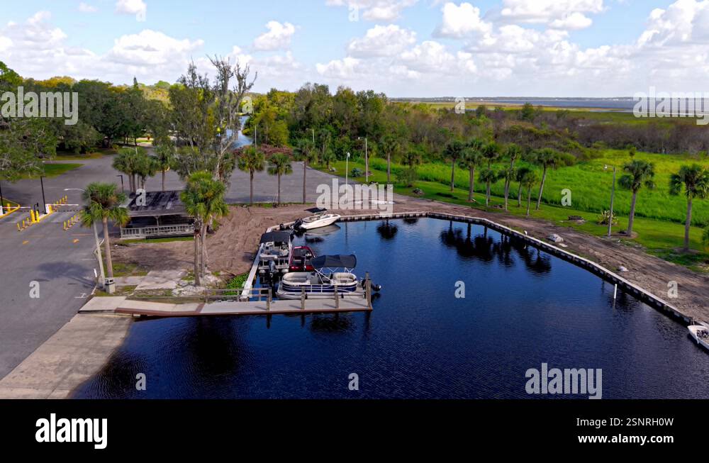 Airboat Ride in Florida aerial view Stock Video Footage - Alamy