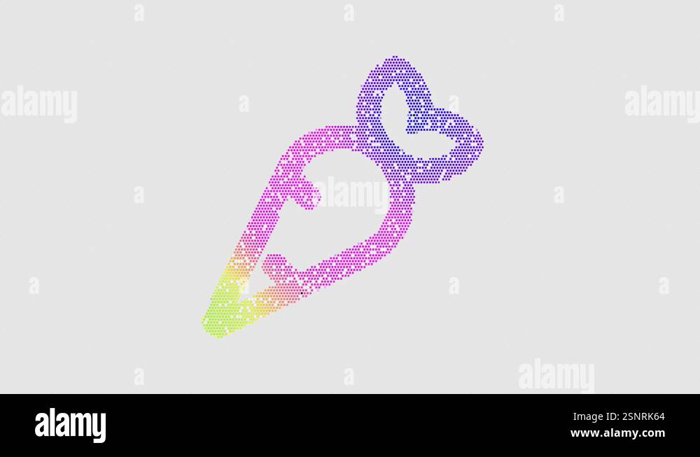 Icon carrot is made up of LED square shapes that shimmer and flicker ...
