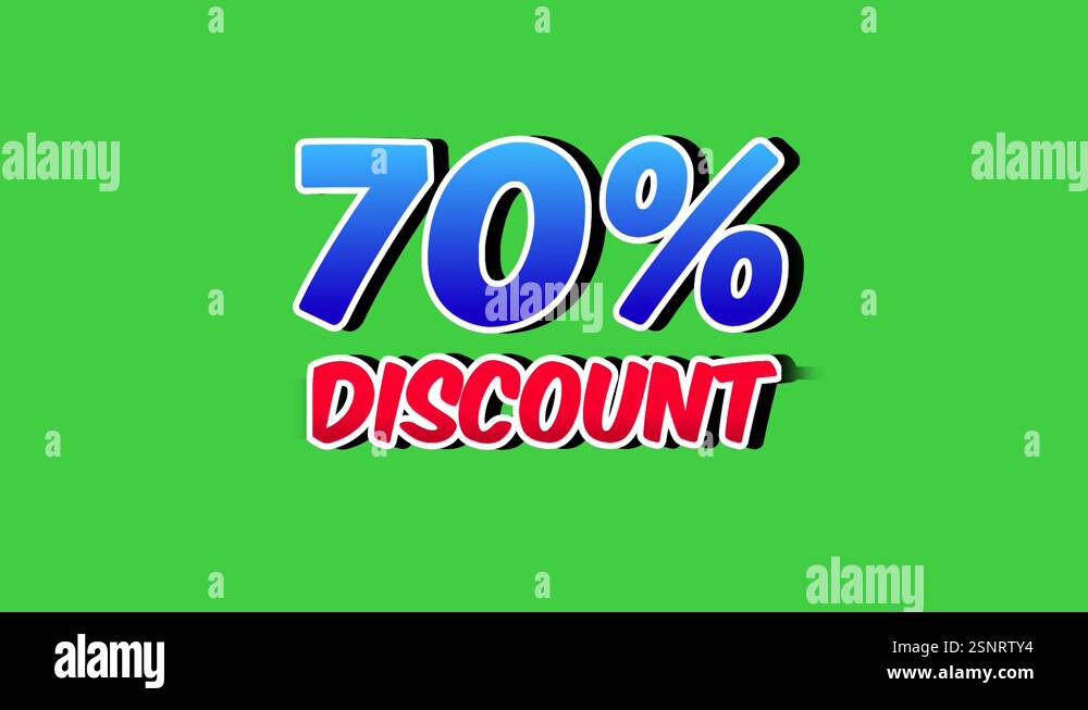 70% seventy percent off discount label symbol animation motion graphic ...