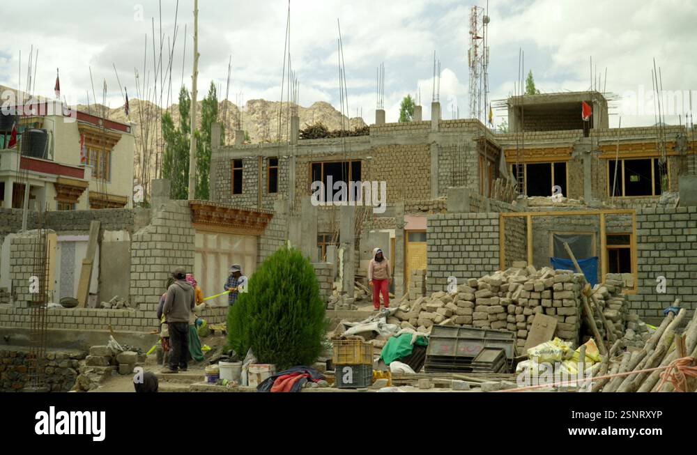 Construction site in Leh Ladakh highlights growth during an Indian ...