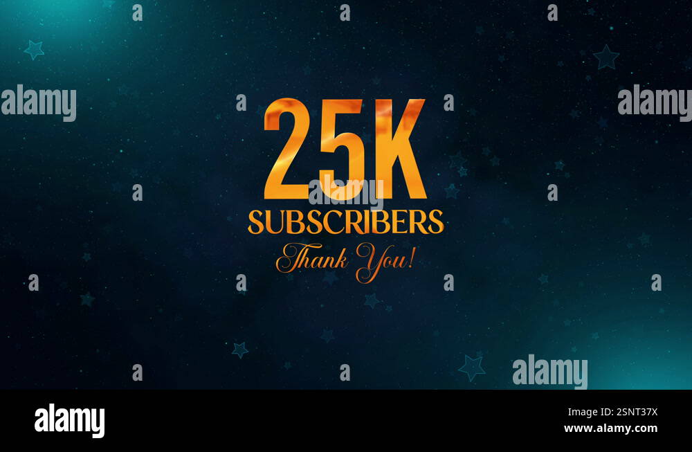 Celebrating 25K Subscribers with Thank You Text Reveal Animation Stock ...