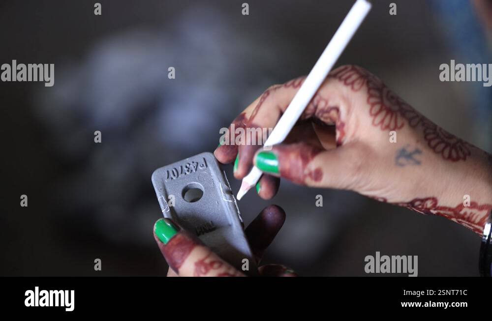 women is tick a part for cutting machine, Industrial safety first ...