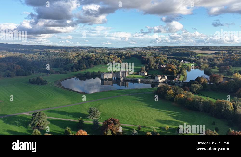 Aerial View Of Leeds Castle On Southeast Of Maidstone In Kent, England ...