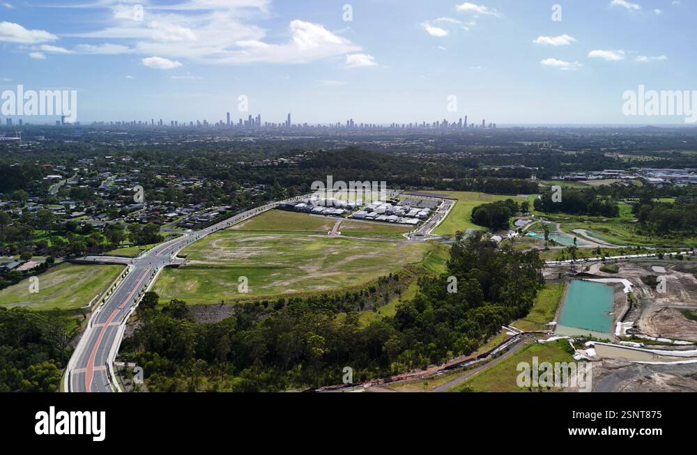 Newly constructed housing estate with a panoramic view of the iconic ...
