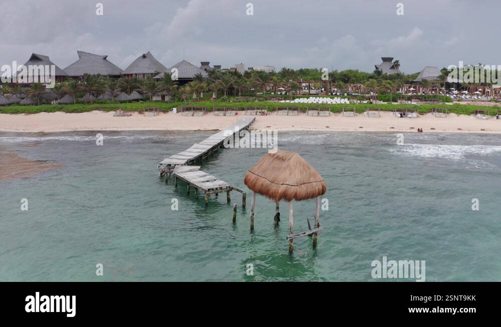 Tropical Storm Damage on a Beach in Riviera Maya, Mexico Stock Video ...