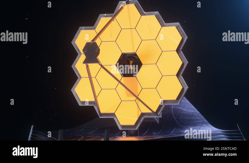 The James Webb space telescope on the background of a planet. The ...