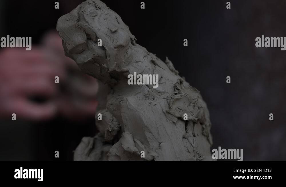 Sculptor Shaping Clay into Woman’s Figure with Artisan Hands in ...