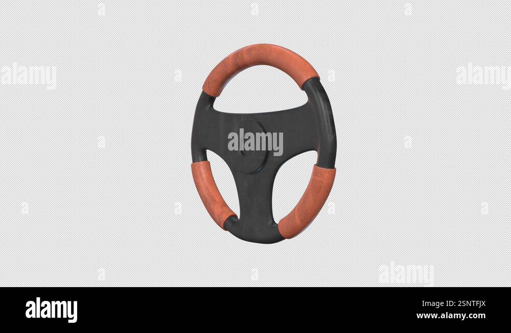 Steering Wheel Rotating on a Transparent Background. Seamless Loop. 4K ...