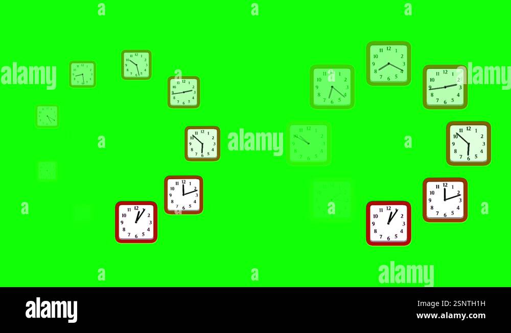 Running clocks circular buffering green screen motion graphics Stock ...