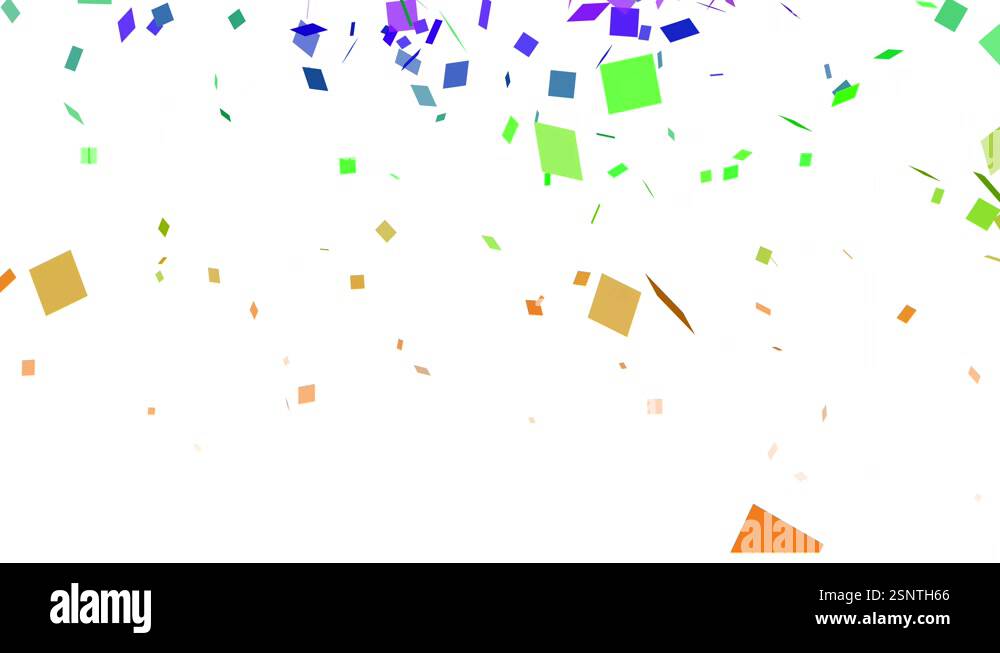 Explosion colorful Confetti, Falling golden confetti on white screen ...