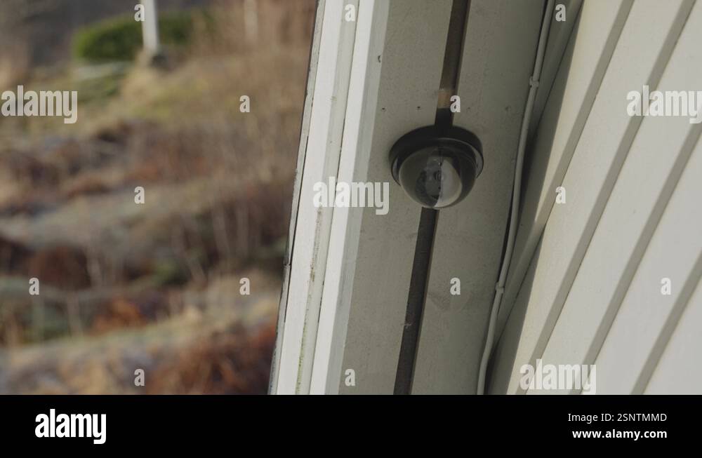 Security Camera With Blinking Red Light On Private House Stock Video Footage Alamy