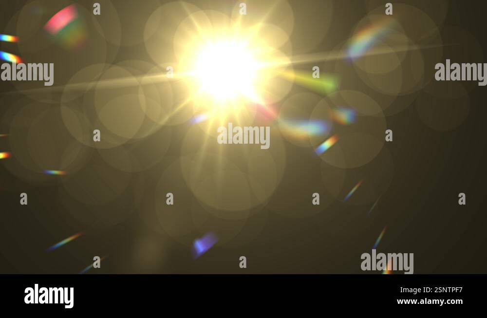 Motion of light lens flare in prism animation background. 2D computer ...