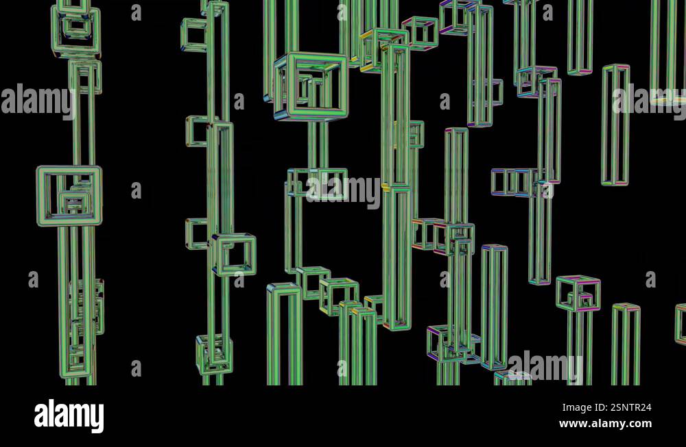Moving rectangular chain blocks abstract technology background 4K Stock ...