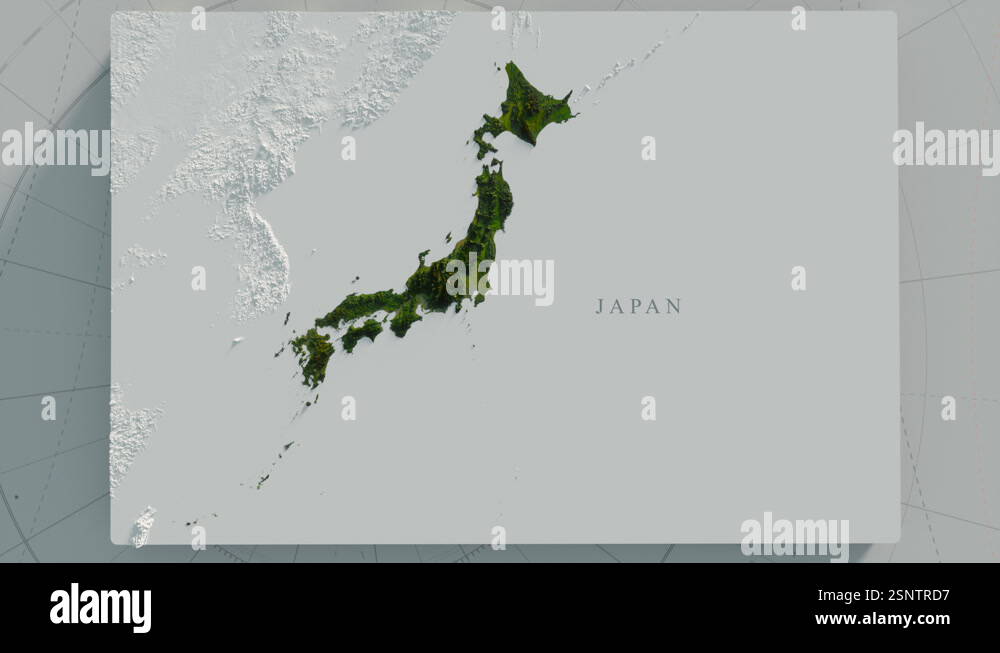 Topographic Map of Japan: A Stunning Terrain Visualization Stock Video ...