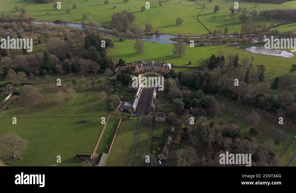 Orbital aerial of Stratfield Saye House, showcasing its grand mansion ...