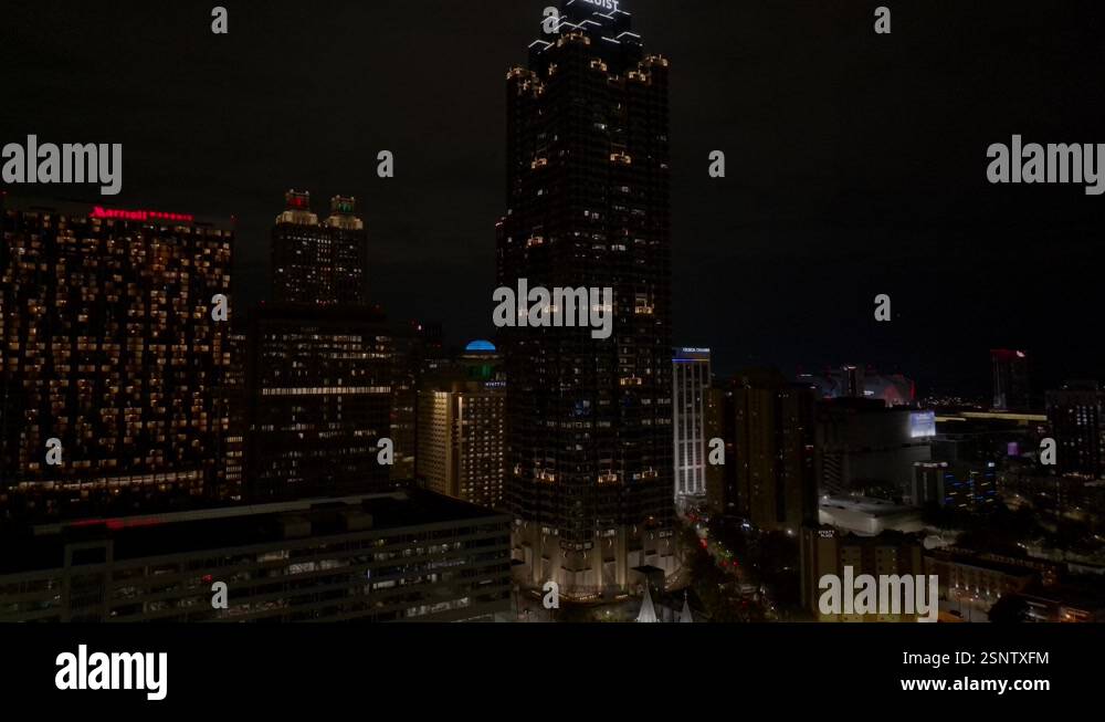 Truist Plaza skyscraper and neighbouring skyline buildings glass facade ...