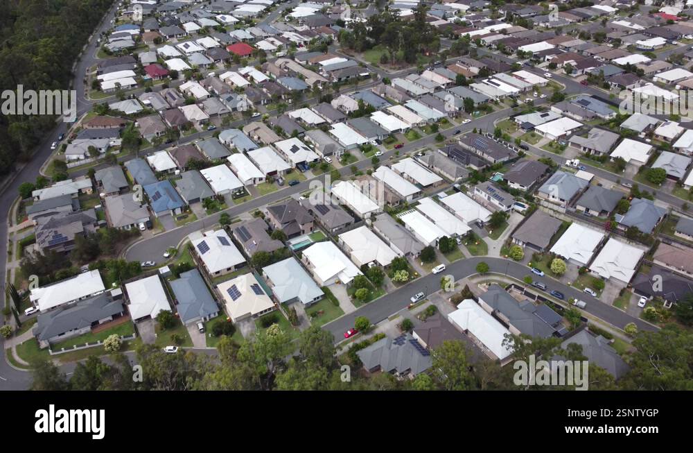 Aerial view of an Australian suburb Stock Video Footage - Alamy