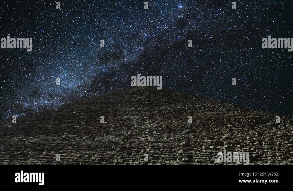 Egypt The Great Pyramid of Giza Milky Way Galaxy Over Pyramid of Khufu ...