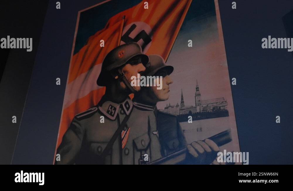 German propaganda poster world war two in Riga War museum exhibiton ...